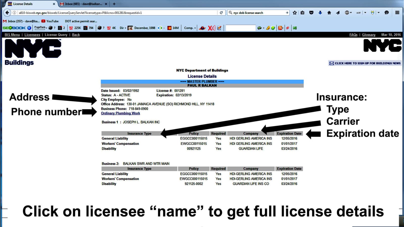 A NYC Plumber Must Be Licensed - Check DOB Licensing